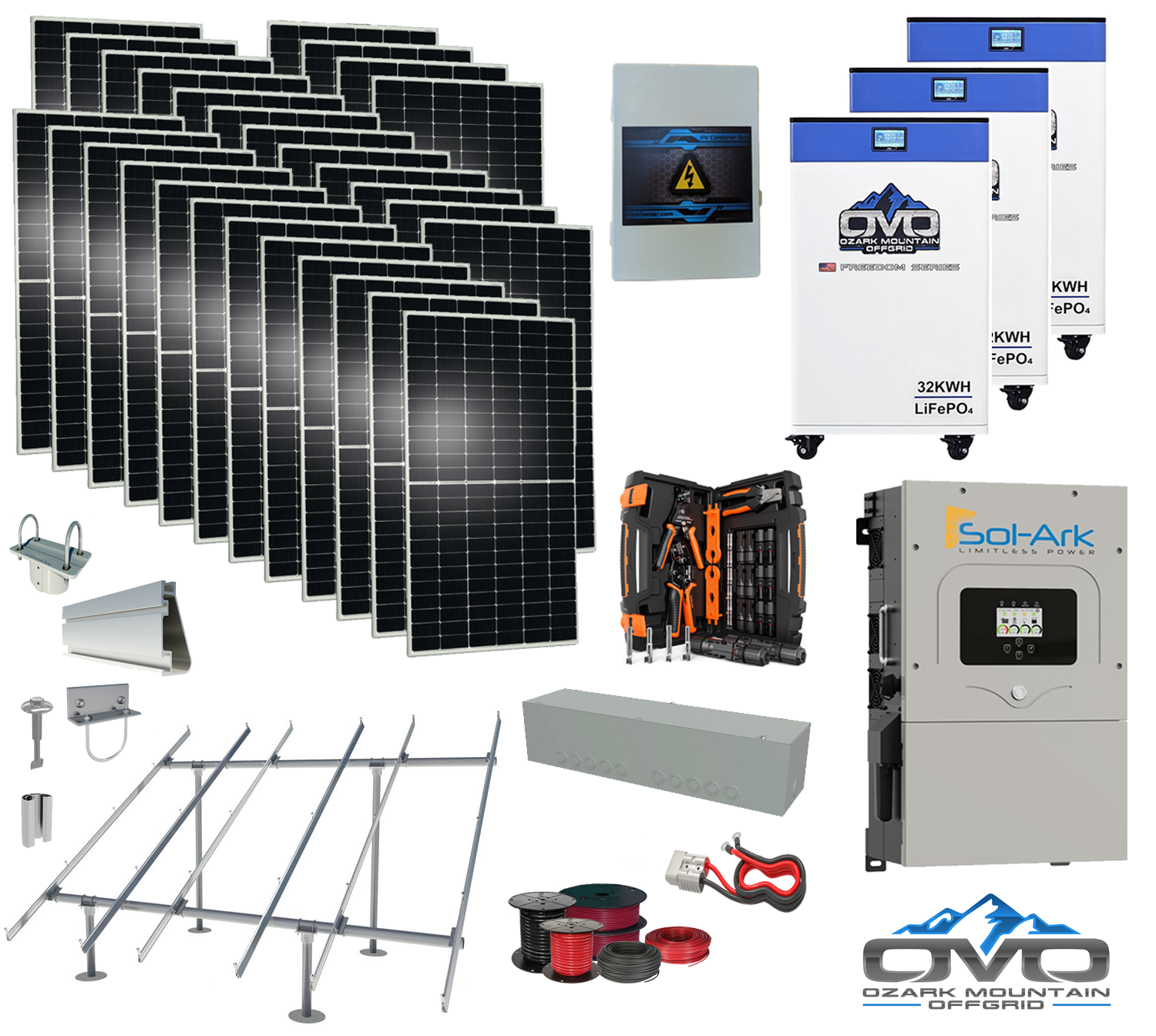 15KW Off Grid Solar Kit with Sol-Ark Inverter & Bifacial Panels – Ozark ...