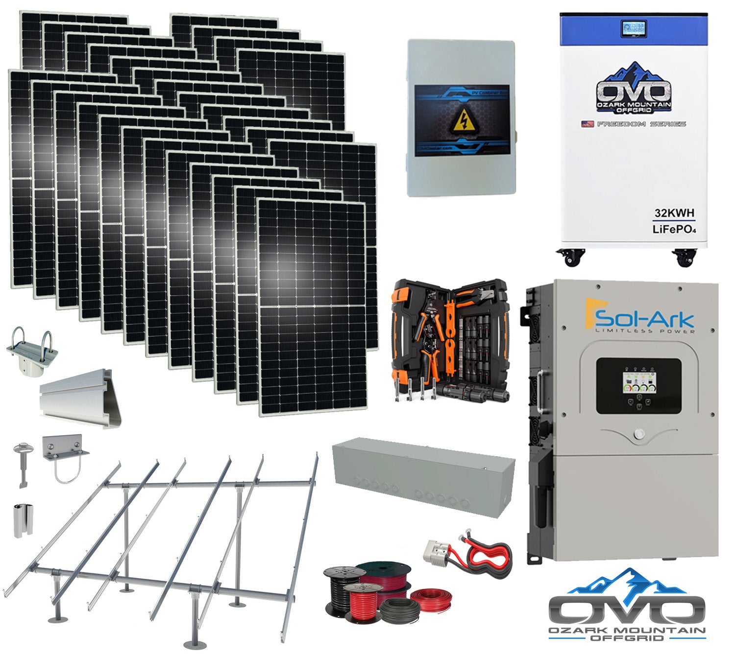15KW Off Grid Solar Kit with Sol-Ark Inverter & Bifacial Panels – Ozark ...