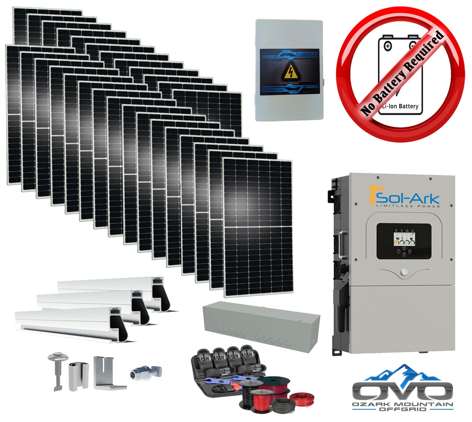 15KW Complete Offgrid Solar Kit + 15K Sol-Ark Inverter +15.4KW Solar w – Ozark Mountain Offgrid