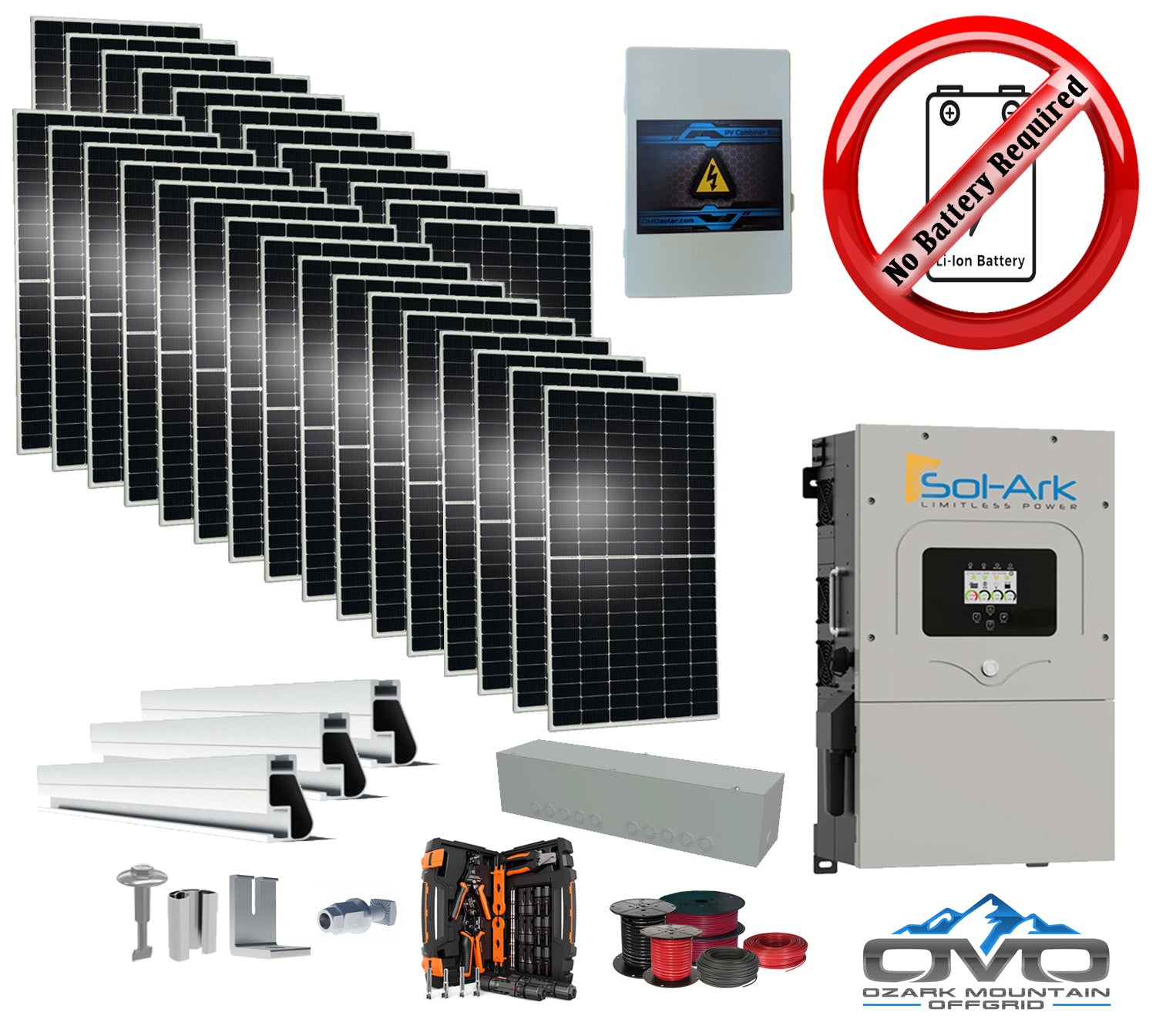 15KW Complete Offgrid Solar Kit + 18K Sol-Ark Inverter +15.4KW Solar w ...