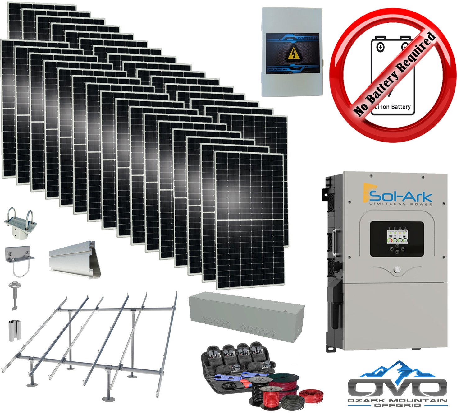 17KW Complete Offgrid Solar Kit + 15K Sol-Ark Inverter +17.6KW Solar w ...
