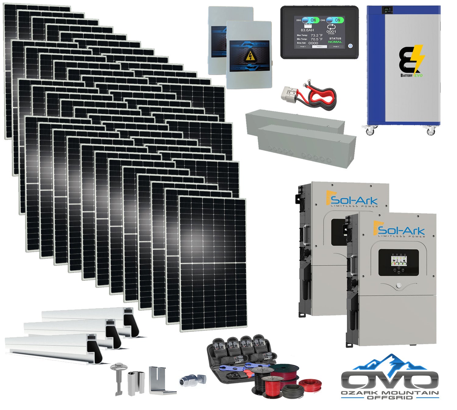 Buy 25KW Complete Offgrid Solar Kit With Mounting Rails – Ozark Mountain Offgrid