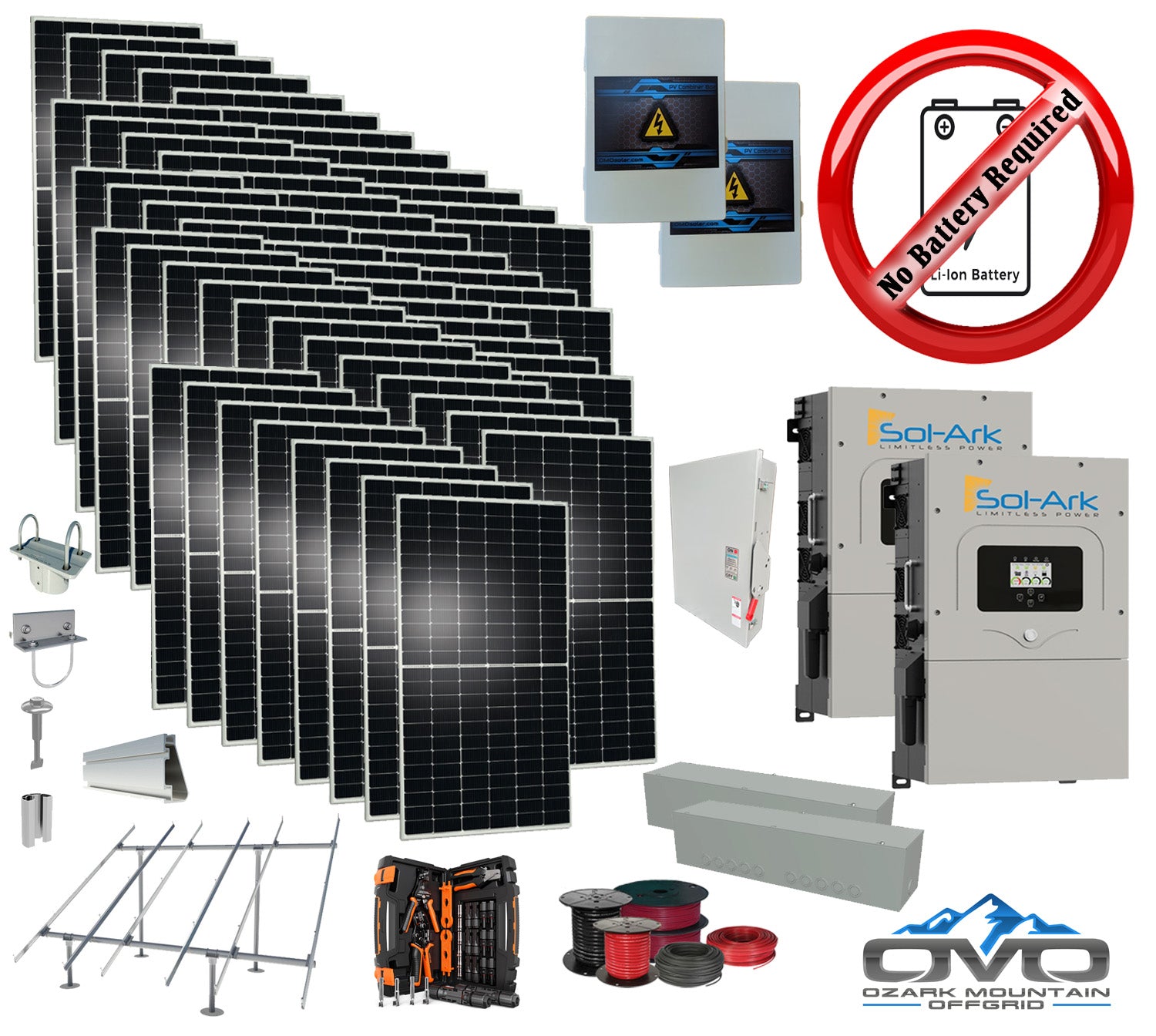 30kW Off-Grid Solar Kit | Dual 15K Sol-Ark Inverters + Ground Mount ...