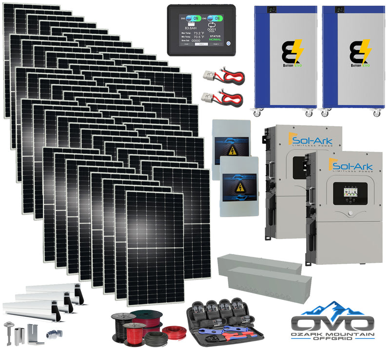 30KW Complete Offgrid Solar Kit + 38KW Lithium Kong Battery + 2x 15K ...