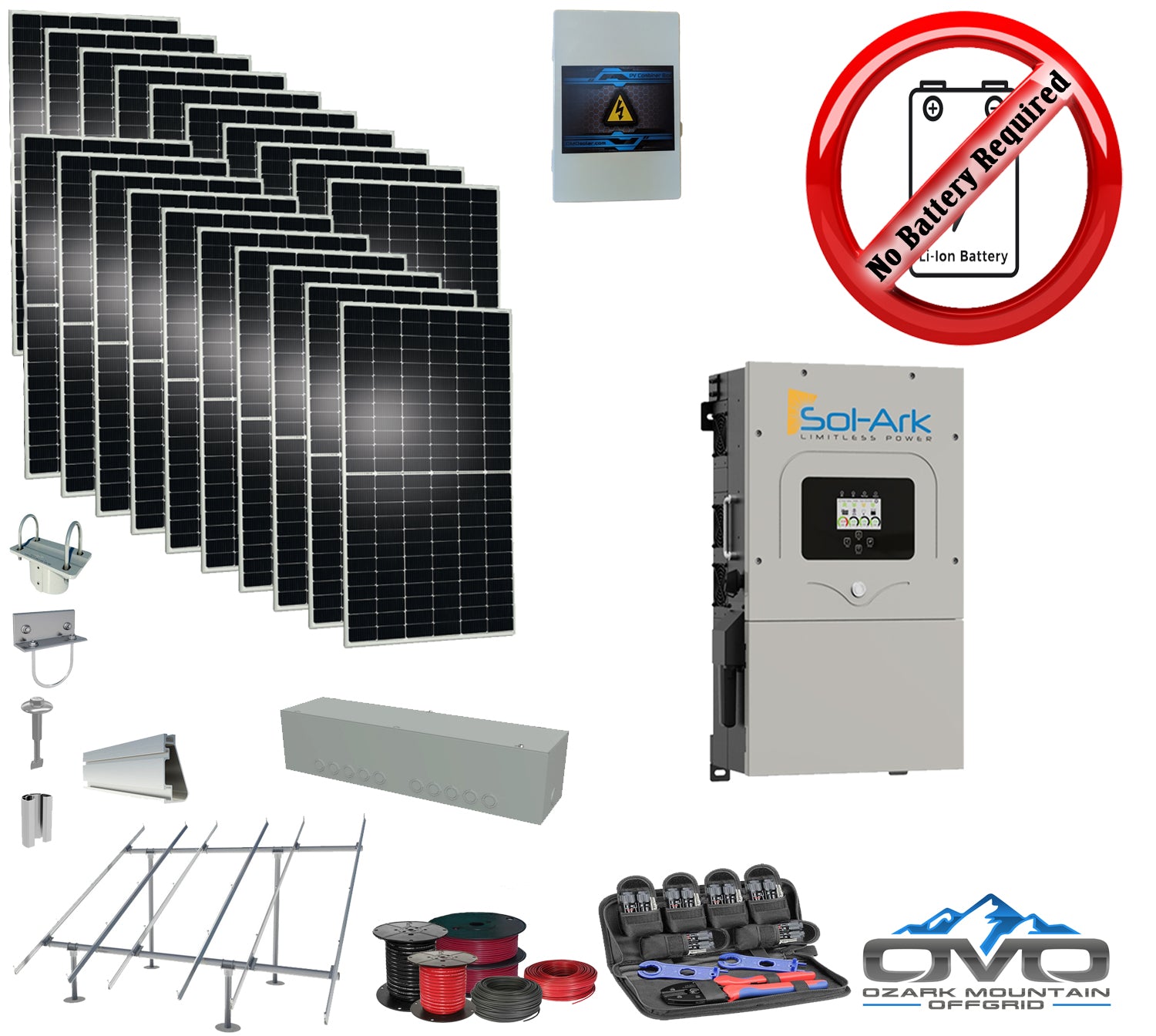 10kW Offgrid Solar Kit | SOL-ARK Inverter & Ground Mount – Ozark ...