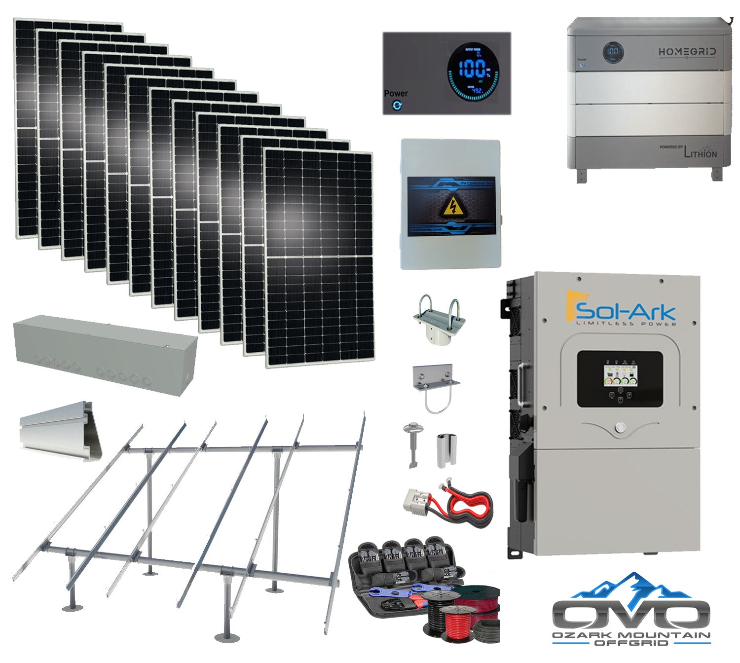 Buy 6KW Complete Offgrid Solar Kit (+9.6kWh Lithium Battery) – Ozark ...