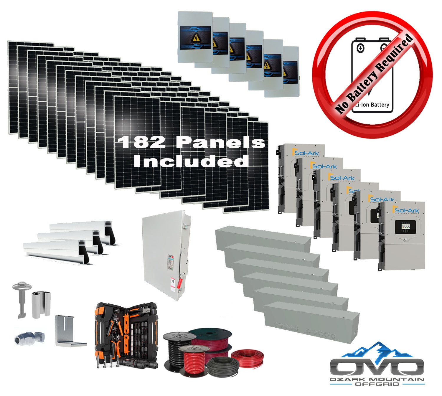 100KW Complete Offgrid Solar Kit + 6x 15K Sol-Ark Inverter +100.2KW So ...