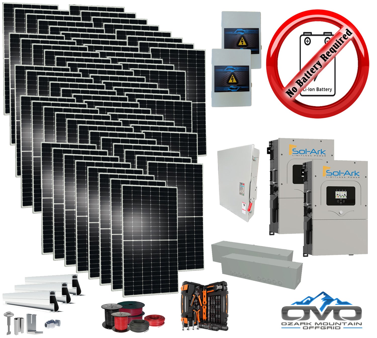 35kW Off-Grid Solar Kit with Inverters & Mounting Rails – Ozark ...