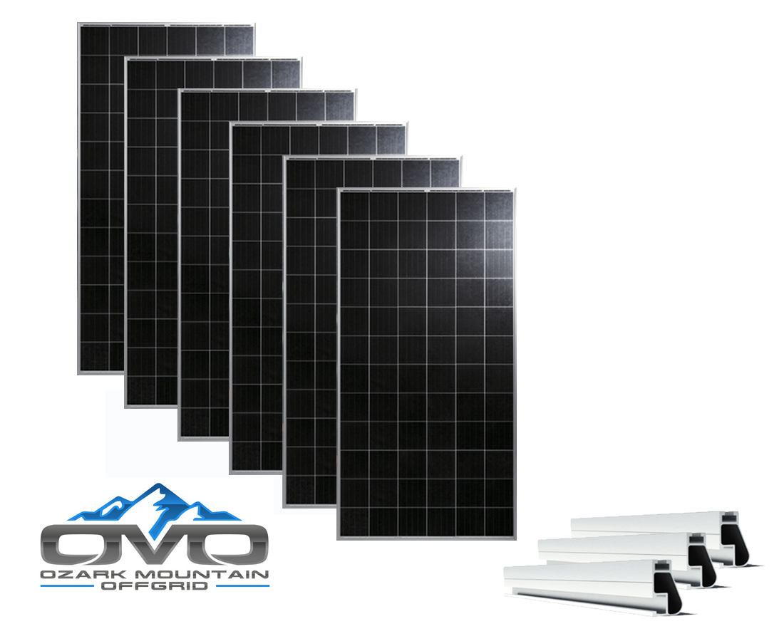 6 Pack - Talesun 380W Mono Solar Panel 72 Cell / Iron Ridge ROOF Mount ...