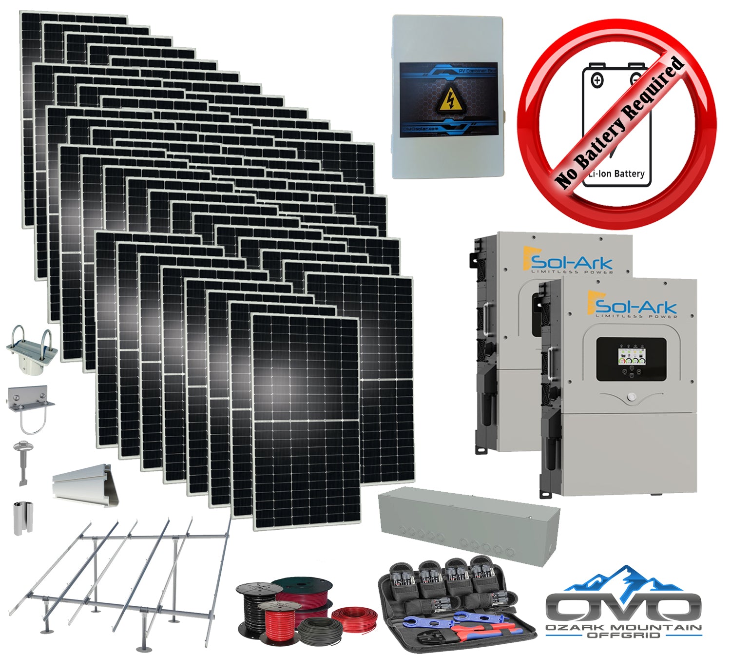 30kW Offgrid Solar Kit | 15K Dual SOL-ARK Inverters & Ground Mount ...